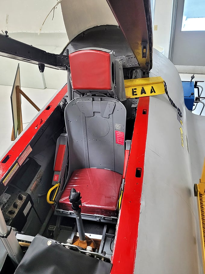 Peek into this restored cockpit and imagine yourself at the controls, scanning instruments while soaring above Wisconsin's patchwork landscape of farms and forests.