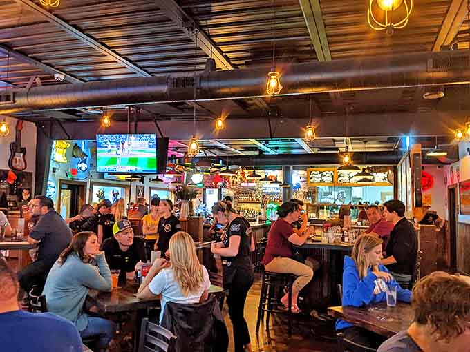 Happy diners fill the space, creating that perfect buzz of conversation and satisfaction that only comes from truly exceptional food.