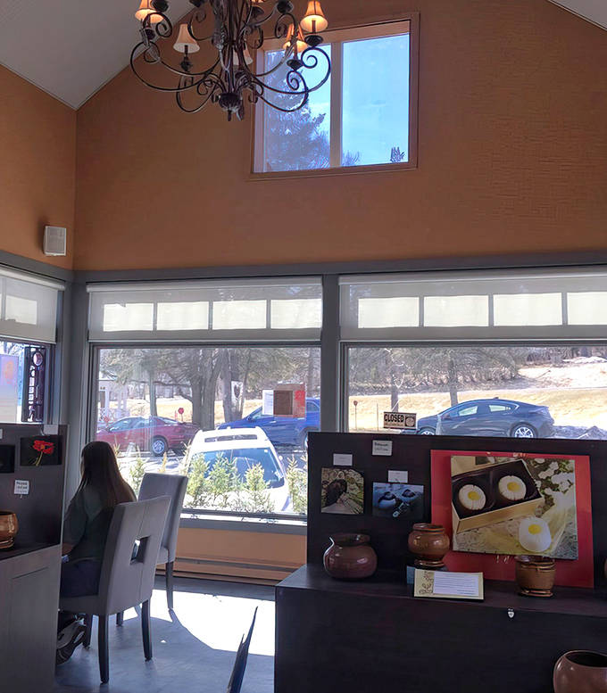 Sunlight streams through tall windows, creating the perfect ambiance for serious chocolate appreciation and casual indulgence alike.