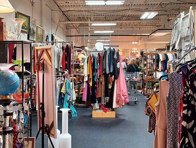 The clothing section offers a journey through fashion history, with pieces that showcase the quality and craftsmanship missing from today's fast fashion.