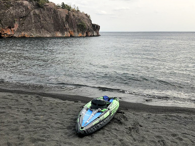 Adventurers find Black Beach's protected coves perfect for launching kayaking expeditions &ndash; floating therapy for the nature-starved soul.