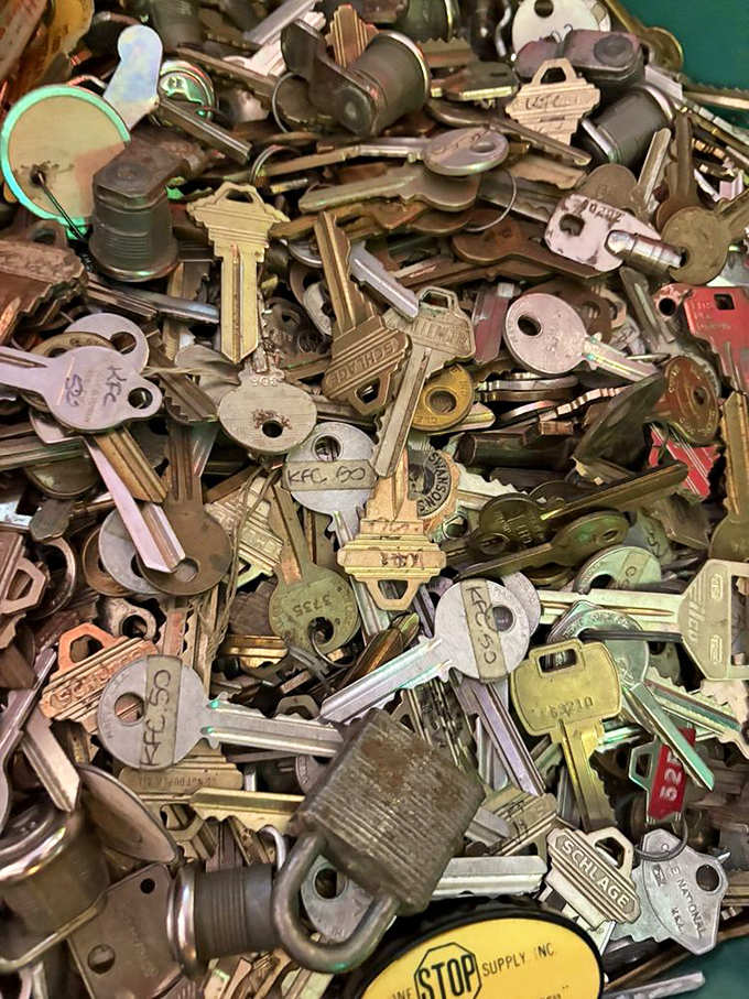 A treasure trove of forgotten keys &ndash; each one once opened something important enough to lock, their purposes now mysteries waiting to be reimagined.