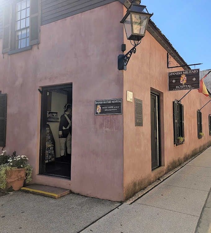 The museum's distinctive exterior stands as a salmon-pink reminder of St. Augustine's Spanish colonial past&mdash;history with a side of architectural charm.