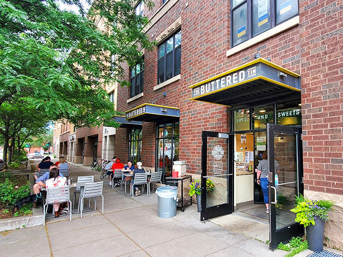 Outdoor seating transforms Minnesota's brief but glorious summer into an opportunity for sidewalk people-watching with pastry in hand.