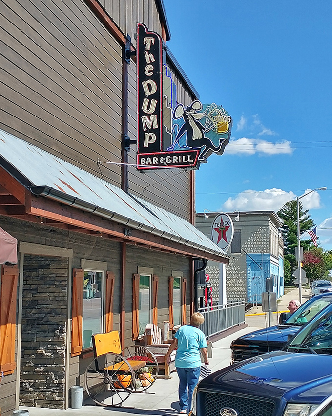 The exterior view shows off the classic small-town charm that makes The Dump feel like it's been part of Cambria's landscape forever.