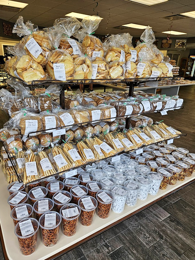Packaged cookies, breadsticks, and snacks provide grab-and-go options for those in a hurry.
