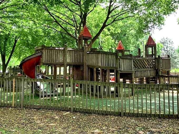 The playground invites little munchkins to create their own adventures, with equipment that sparks imagination under the watchful gaze of literary heroes.