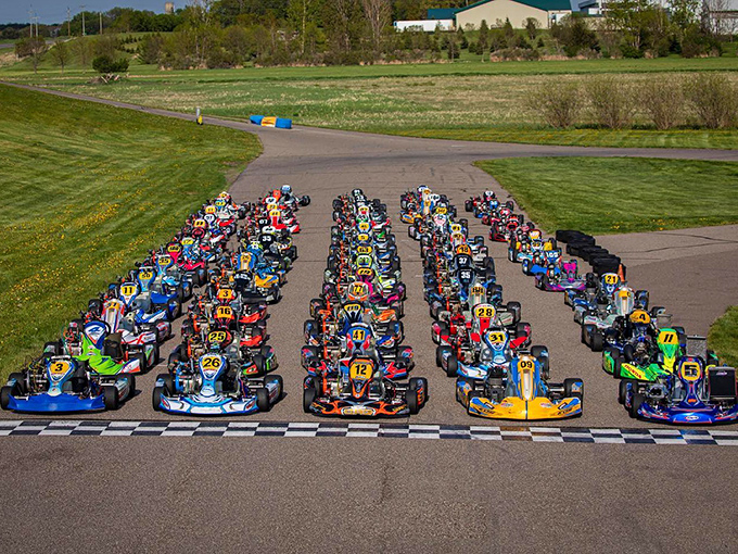 A rainbow of karts awaits their drivers &ndash; each one representing someone's chance to feel like a racing champion.