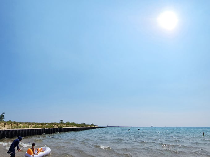 Under cloudless skies, the beach becomes Illinois' answer to the Mediterranean, minus the passport requirements and jet lag.