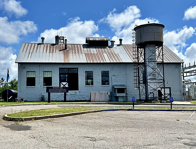 Industrial elegance: The mine's surface buildings combine utilitarian design with unexpected grace, weathered by decades of Minnesota seasons.