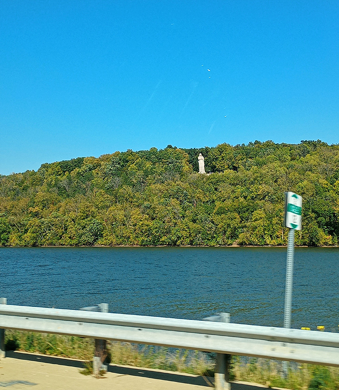 Glimpsed from the roadway, the statue offers travelers an unexpected and awe-inspiring sight &ndash; the ultimate "wait, what was THAT?" moment.