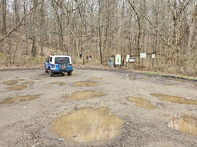 The trailhead parking area might not look glamorous, but it's the gateway to adventures that Instagram filters can't improve.