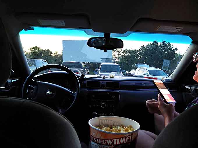 The view from inside: dashboard dining with a side of cinematic adventure as families create their own perfect theater experience.