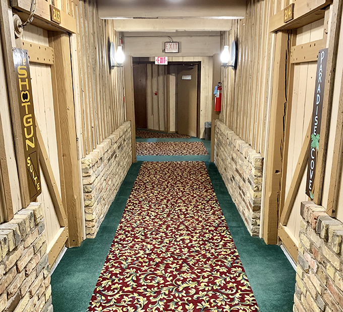 Western-themed hallways lead to adventure around every corner &ndash; cowboy boots optional but highly recommended for full effect.