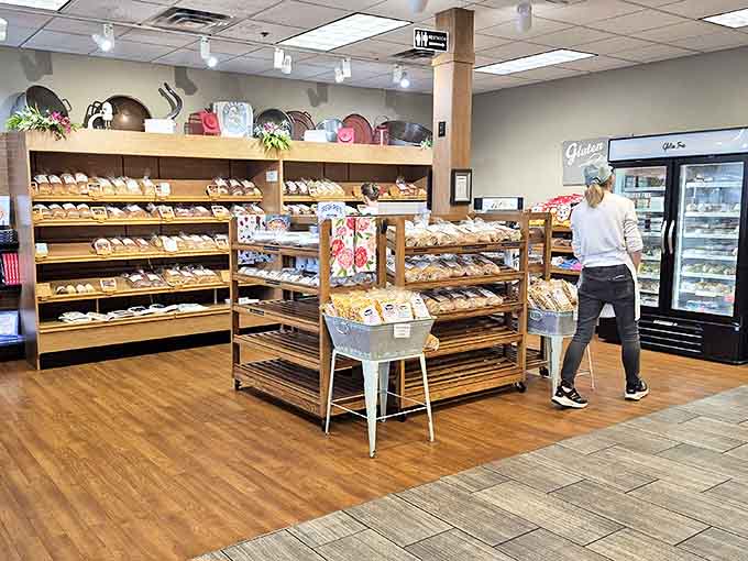 Bread, rolls, and pastries lined up like contestants in the world's most delicious beauty pageant – where everyone's a winner, especially your taste buds.