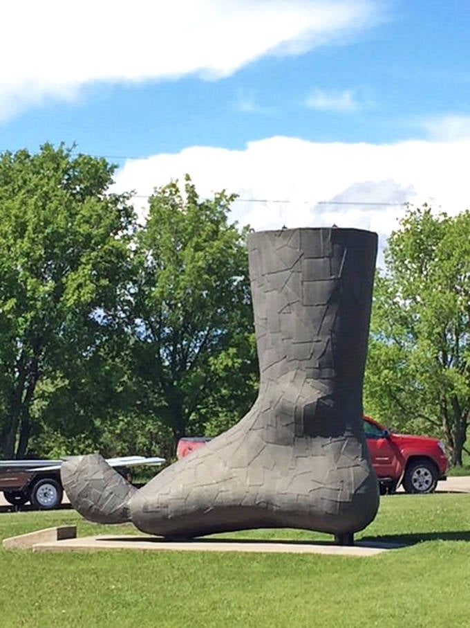 This gigantic boot would make even Cinderella say, "No thanks, I'll stick with my glass slipper." Imagine the laces you'd need!
