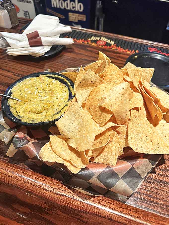 House-made tortilla chips and creamy dip make the perfect starter &ndash; crispy, salty, and utterly addictive while you contemplate your main course options.