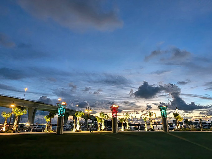 Clearwater's waterfront lights twinkle in the distance, a reminder of the city's beauty that complements the Capitol's cultural offerings.