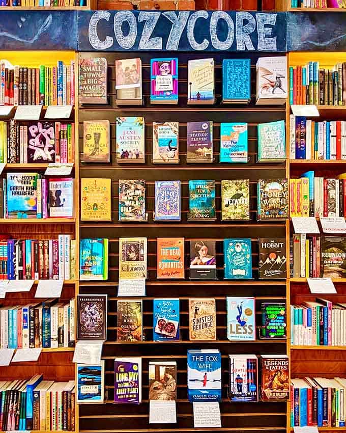 The "Cozycore" section offers literary comfort food for the soul, books that feel like a warm blanket and a cup of tea on a rainy day.