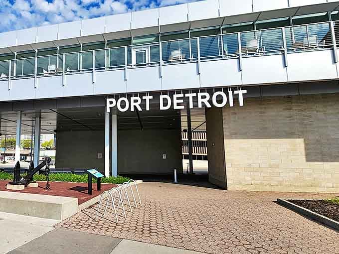 Port Detroit welcomes visitors and vessels alike, a modern gateway to a waterway that's been Detroit's liquid lifeline since before cars were invented.