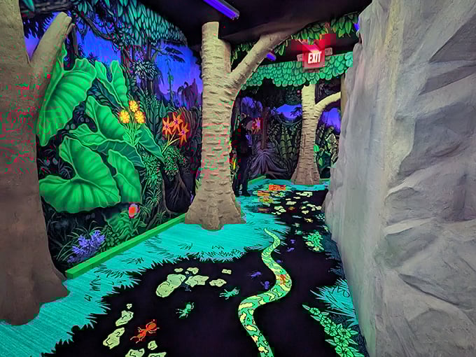 This enchanted forest hole combines glowing foliage with alien elements &ndash; the perfect backdrop for testing your putting precision.