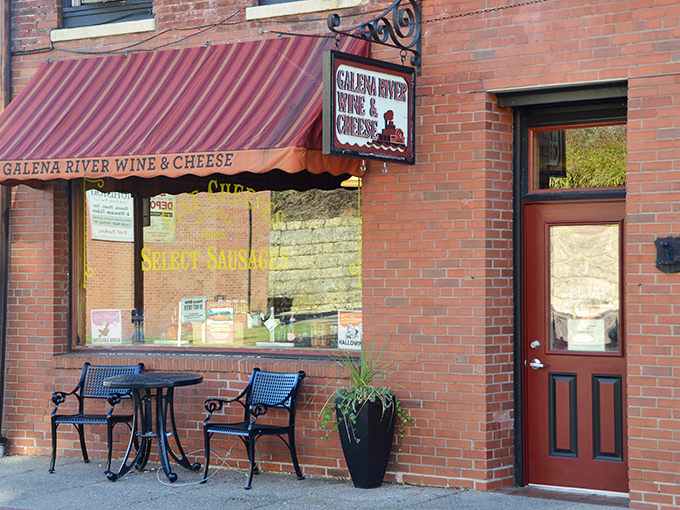 Galena River Wine & Cheese offers a cozy spot to sample artisanal delights, its brick exterior housing treasures that would impress any European foodie.