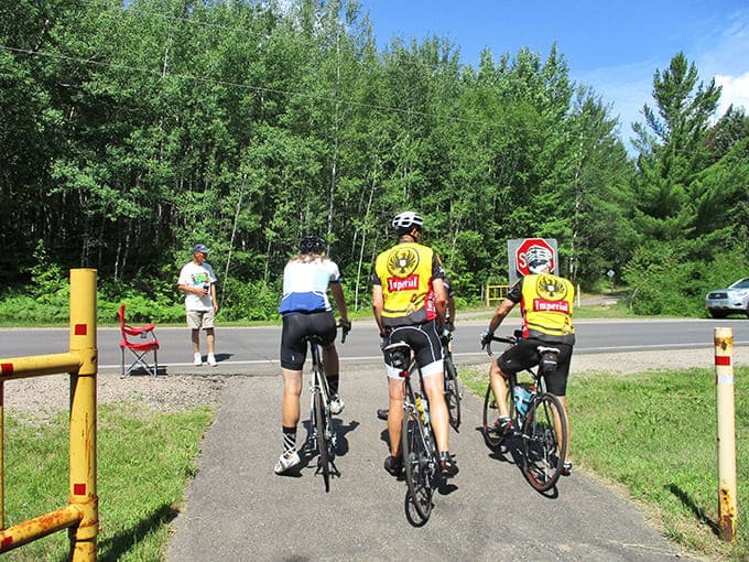 These cyclists in matching jerseys demonstrate that while the Mesabi Trail can be enjoyed solo, sharing the experience with friends multiplies the joy exponentially.