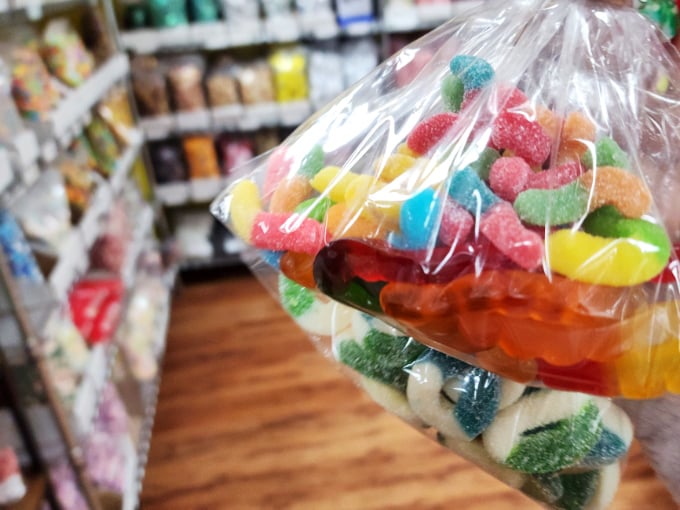 These gummy candies glisten like jewels in their clear packaging &ndash; edible stained glass windows into a world of fruity, chewy pleasure.