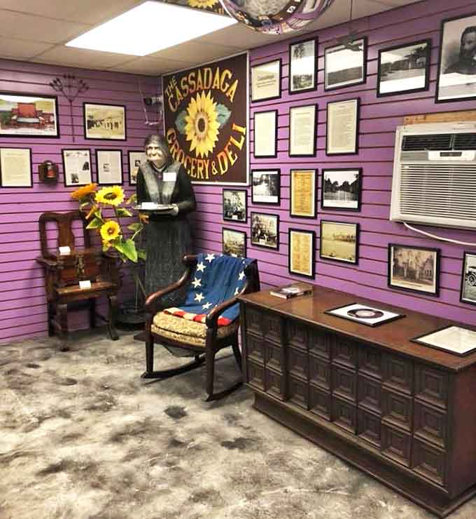 The Cassadaga History section reveals the town's spiritualist roots through vintage photographs, documents, and artifacts from its founding days.