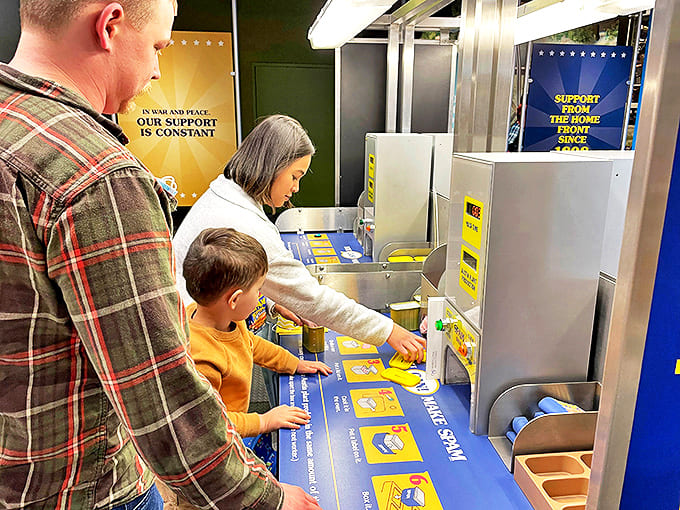 Families engage with hands-on exhibits that make learning about food preservation surprisingly fun &ndash; who knew canned meat education could be so interactive?