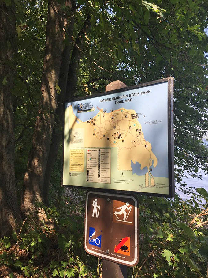 Trail maps promise adventures waiting to be discovered, with each symbol representing a different way to experience the park.