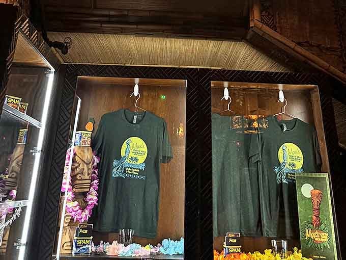 Branded merchandise lets visitors take home a piece of the experience, from signature tiki mugs to shirts emblazoned with the iconic logo.