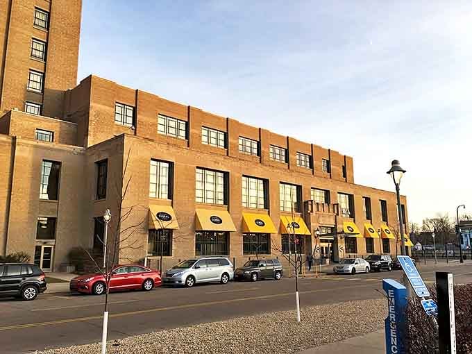 The exterior's understated elegance gives little hint of the vibrant international marketplace waiting just beyond those doors.