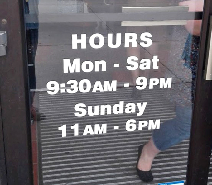 Opening Hours: The sacred schedule of vinyl worship &ndash; generous hours that accommodate both early birds and night owls seeking their musical fix.