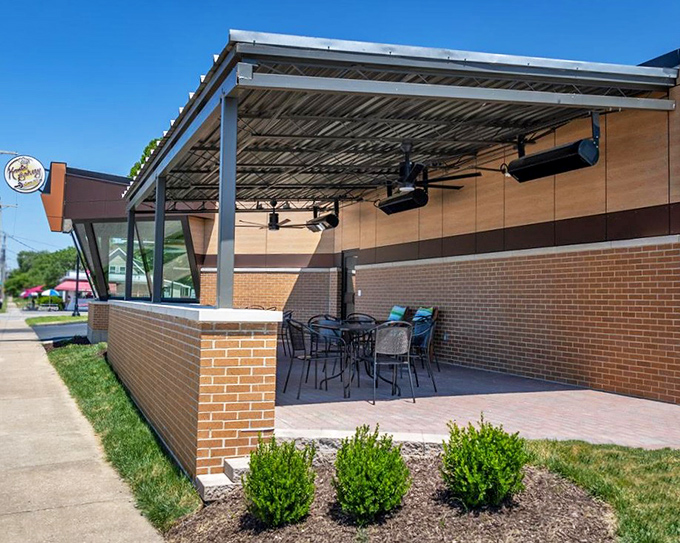 The outdoor patio offers a perfect spot for fair-weather pastry enjoyment, where the only thing sweeter than the treats is the gentle Illinois breeze.