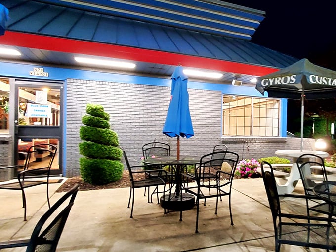 The outdoor patio offers a pleasant alternative for enjoying your meal during Wisconsin's beautiful summer evenings.