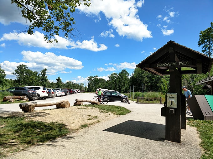 The welcoming entrance to Brandywine Falls, where adventure begins with just a few steps from your car.