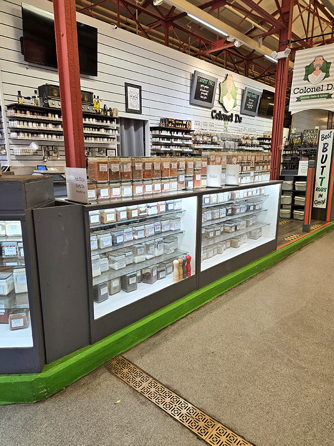 The spice merchant's domain &ndash; where colorful powders and aromatic blends offer a world tour of flavors in tiny, powerful packages.