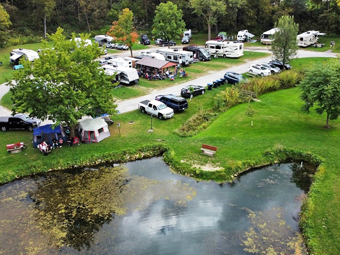 Sylvan Park Campgrounds offers riverside camping for those who want nature with a side of convenience and actual bathrooms.