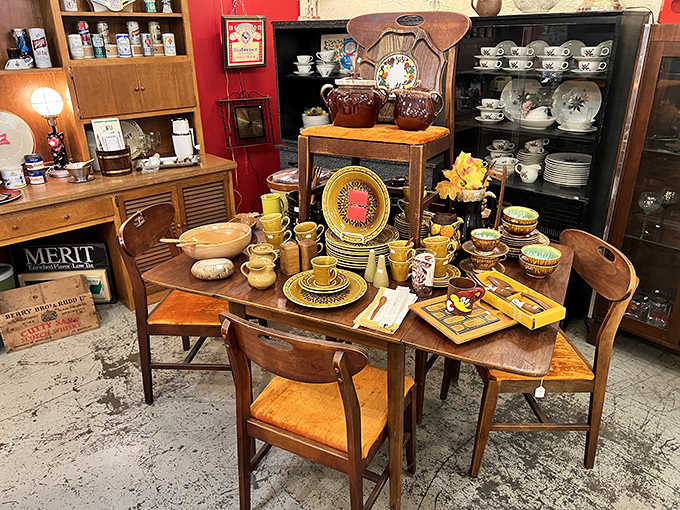 A dining set that's hosted countless family meals and heated Monopoly games. Those wooden chairs have supported multiple generations of Sunday dinners and holiday gatherings.