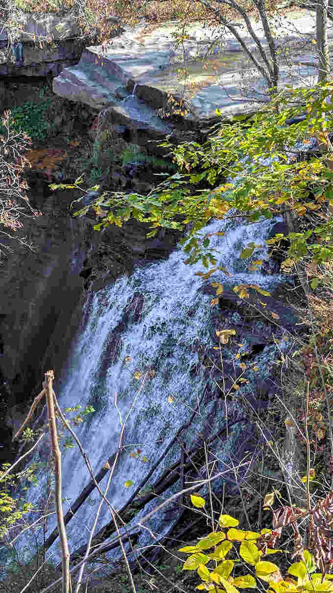 Water cascades over ancient rock in nature's version of a spa treatment &ndash; been moisturizing this cliff face for centuries.
