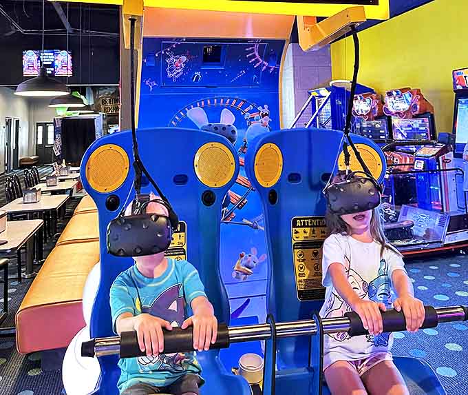 Virtual reality adventures await these young explorers &ndash; proof that sometimes the most exciting journeys happen while standing completely still.