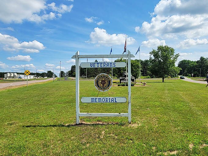 The Veterans Memorial stands as a humble reminder that small towns often make the biggest sacrifices for our country.