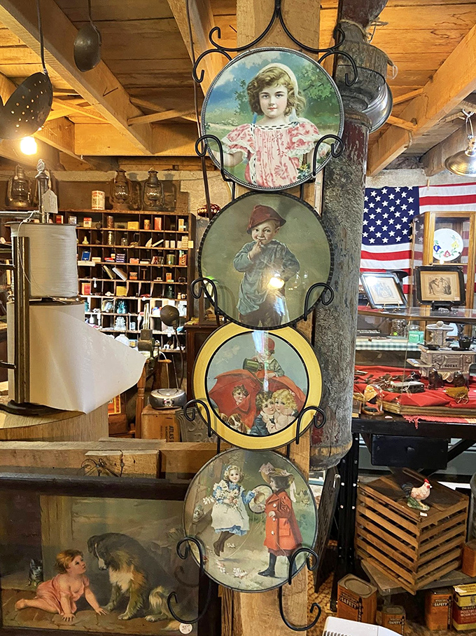 These hauntingly beautiful vintage portrait plates capture childhood innocence across generations, suspended in time like precious memories.