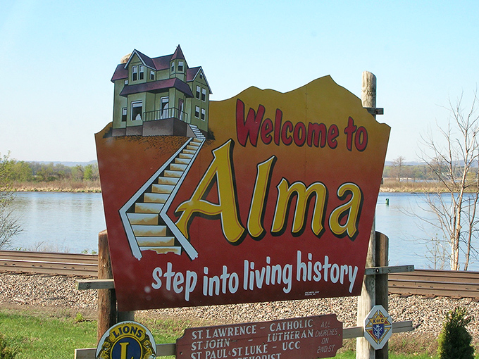 "Welcome to Alma" &ndash; where the town sign promises living history and delivers small-town magic by the riverful.