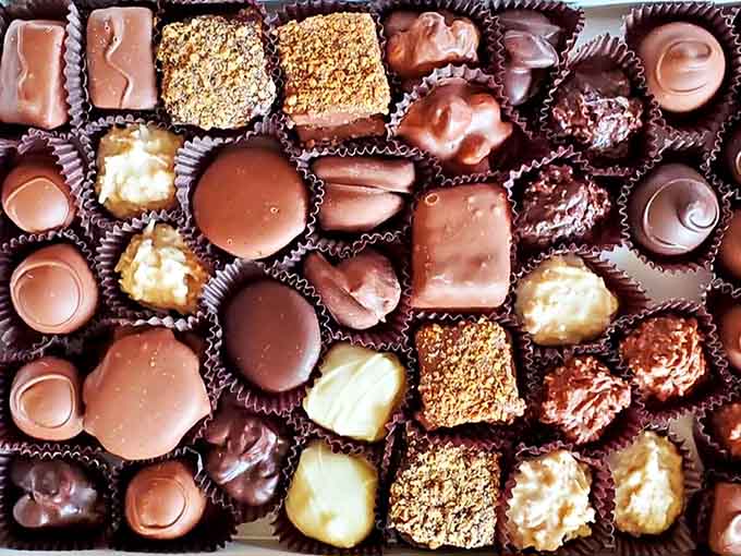 This box of assorted chocolates isn't just dessert&mdash;it's a treasure hunt where every piece promises a different adventure in flavor and texture.