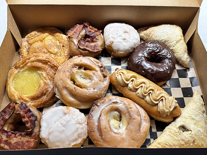 A box of assorted donuts &ndash; the ultimate peace offering, celebration starter, or personal indulgence for those "treat yourself" moments.