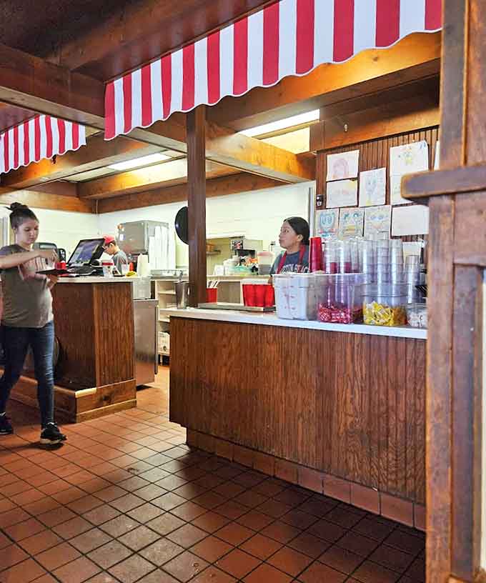 The counter area &ndash; where malt magic happens and friendly staff transform simple ingredients into legendary treats.