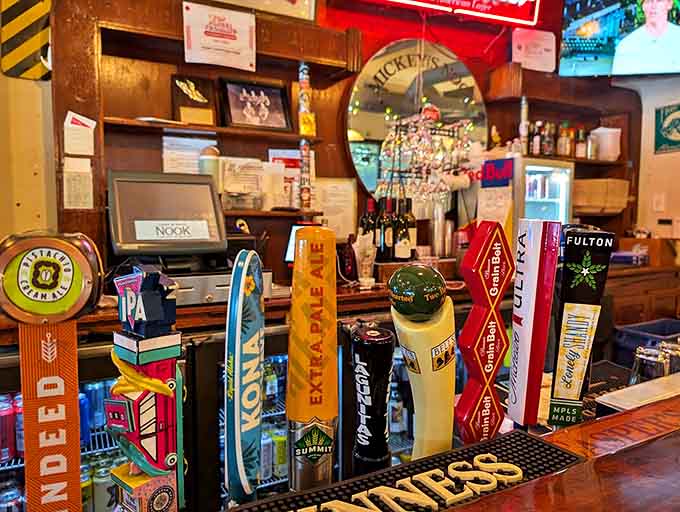 Local craft beer taps stand ready to pour the perfect companion to your burger adventure &ndash; Summit, Fulton, and other Minnesota favorites.