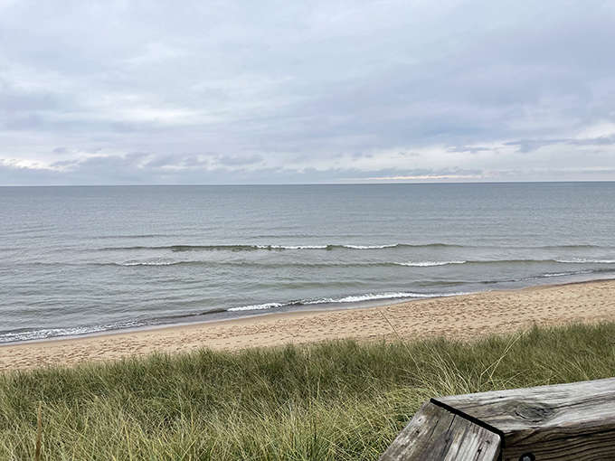 Gentle waves lap at the shore with the kind of rhythm that makes you want to sit and watch for hours, possibly forever, definitely past lunchtime.
